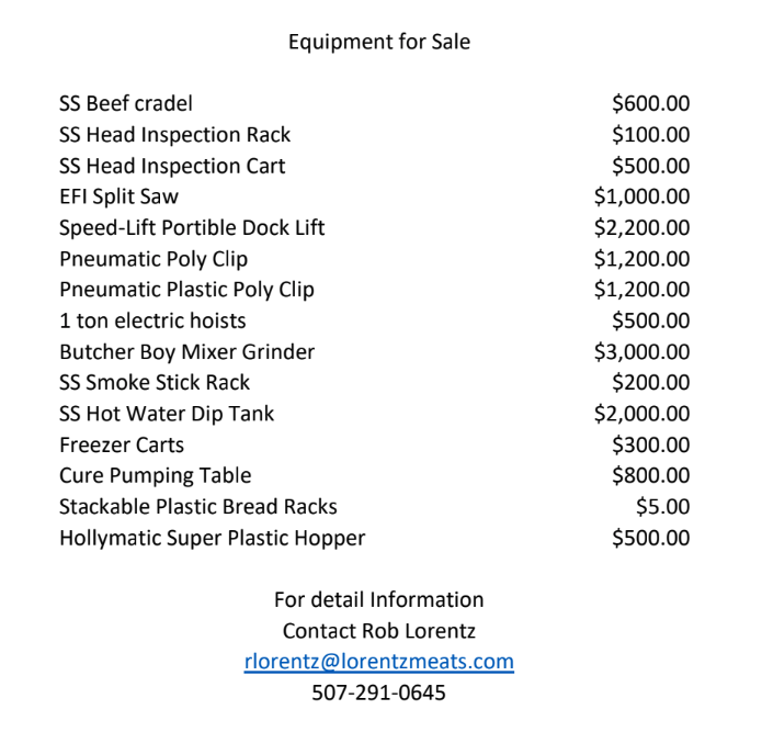 Newsletter Classifieds – Niche Meat Processor Assistance Network